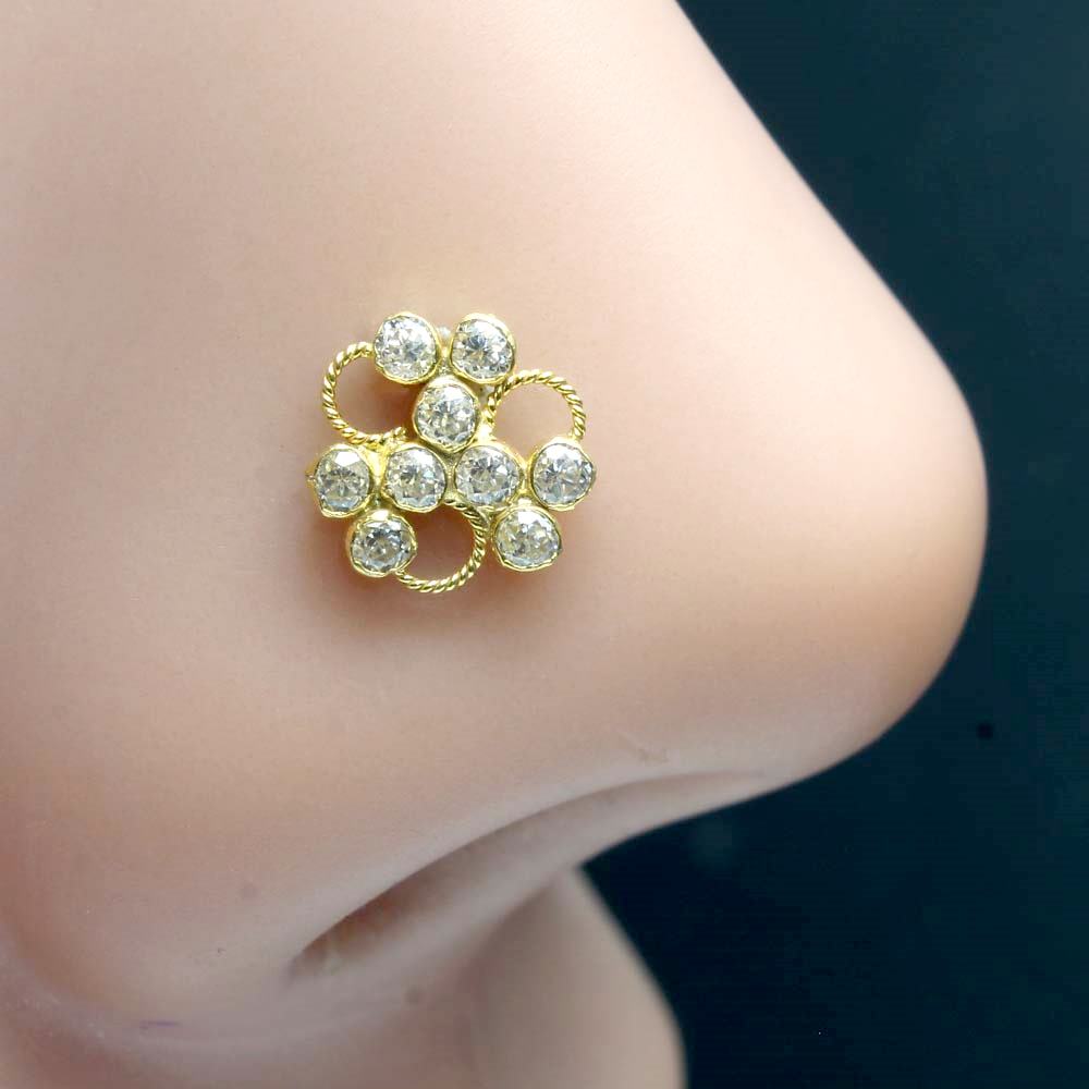 Nose Pinch Nose Pin Oxidised Silver New Arrivals