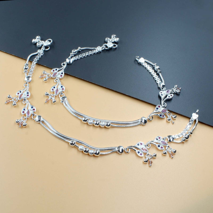 Buy Indian Silver Anklets for women and ankle chains for girls ...