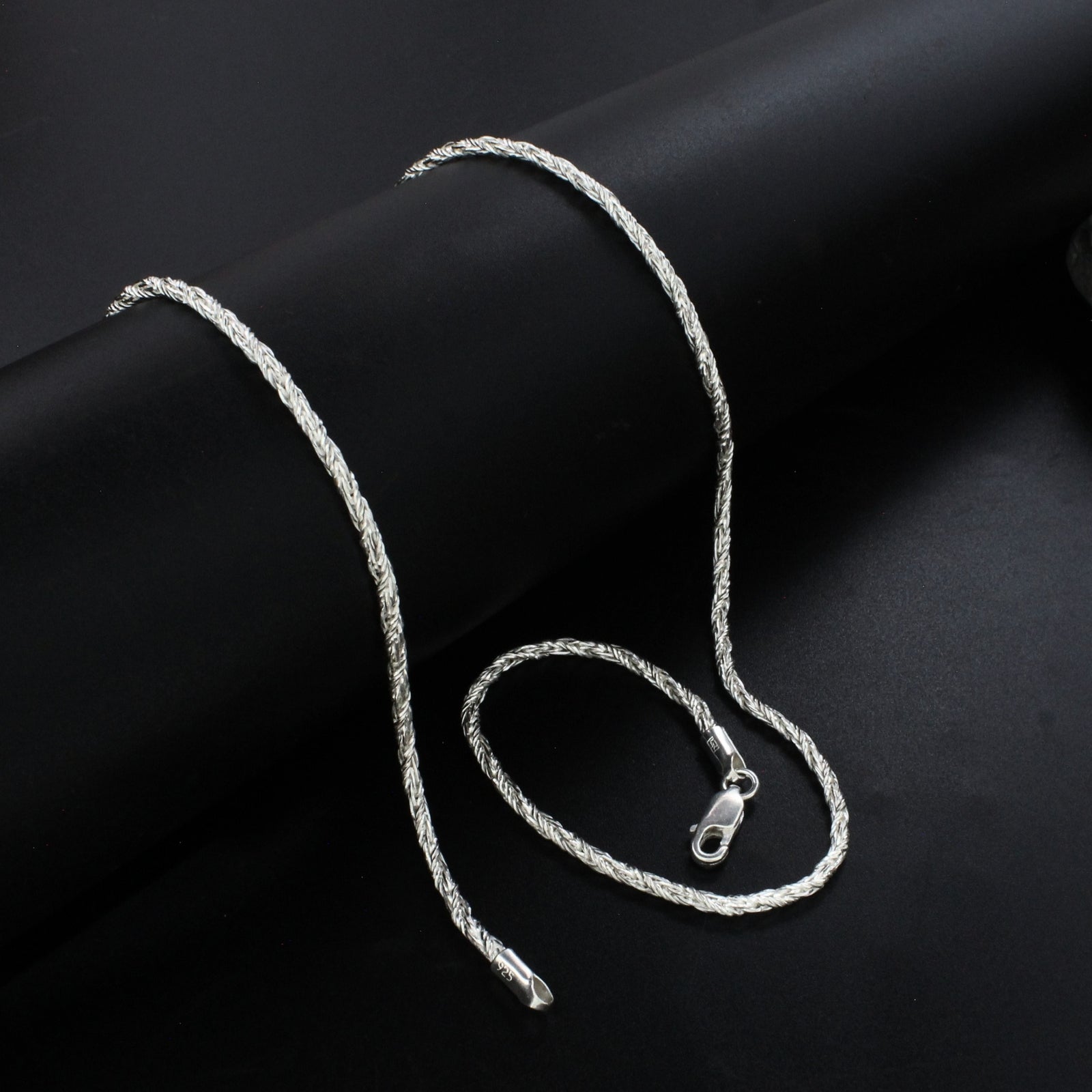 925 Real Sterling Silver rope design Neck Chain 20" – Karizma Jewels