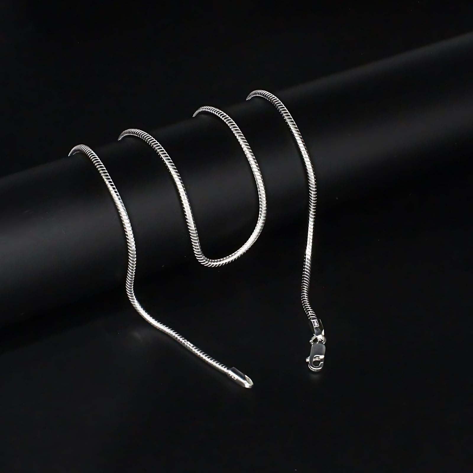 925 Sterling Silver men women Snake style Neck Chain 20" – Karizma Jewels