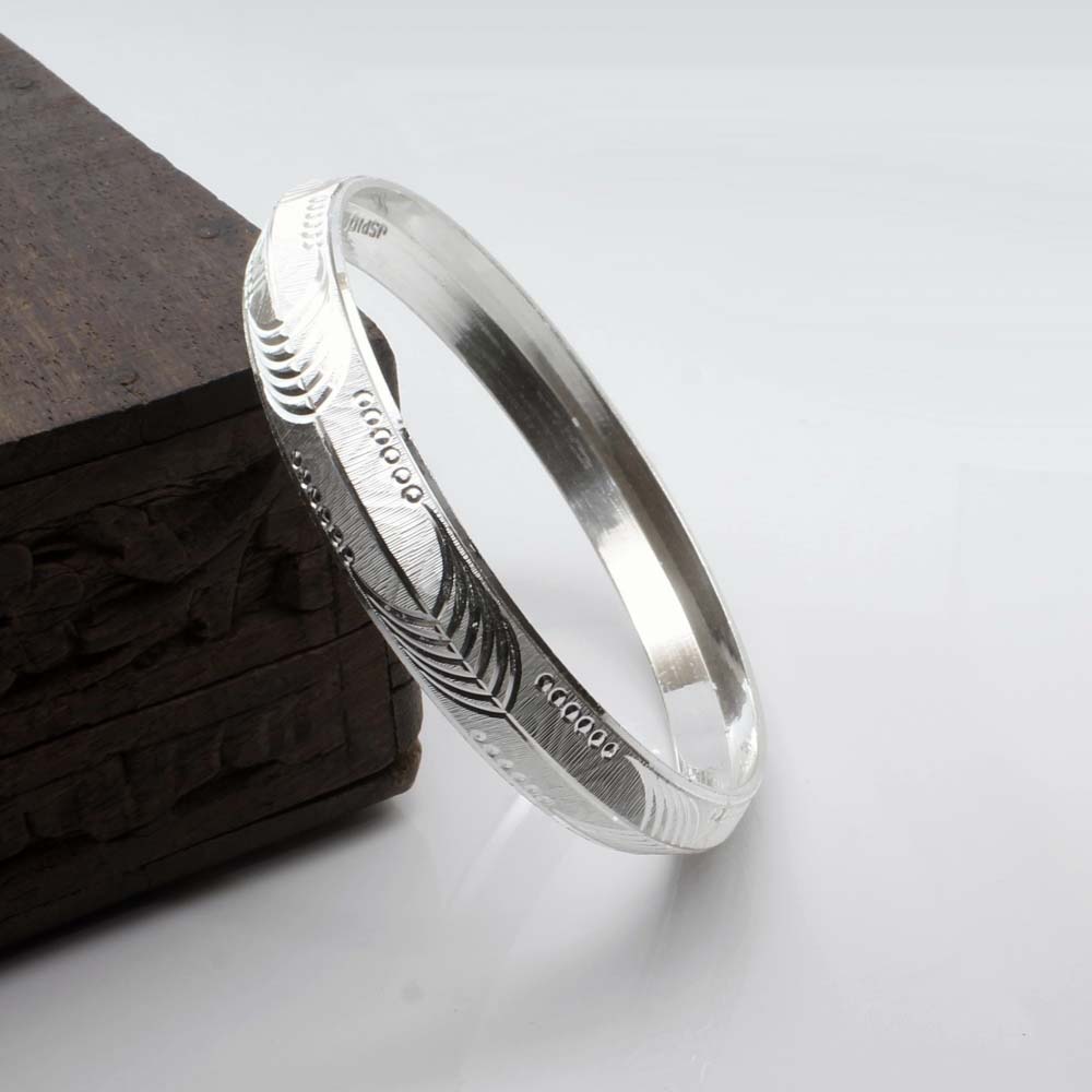 Indian Style Real Solid Silver Men's Bangle Bracelet – Karizma Jewels