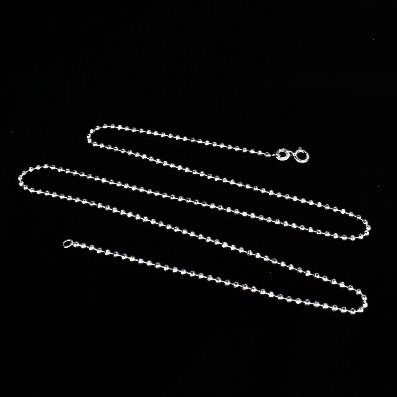 925 Sterling Silver small beaded women Neck chain 20" – Karizma Jewels