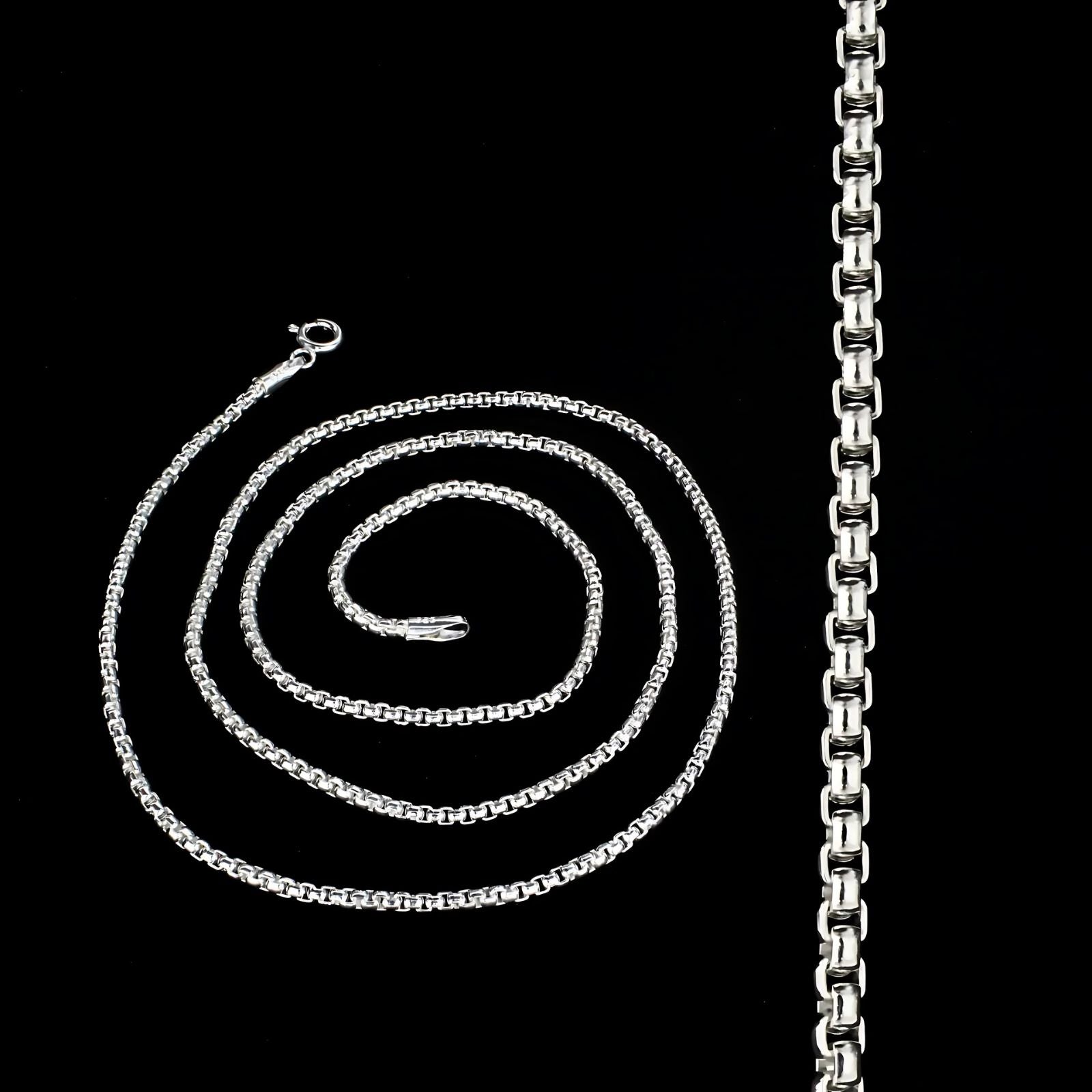 925 Sterling Silver women fabulous round box Neck chain 20" – Karizma ...