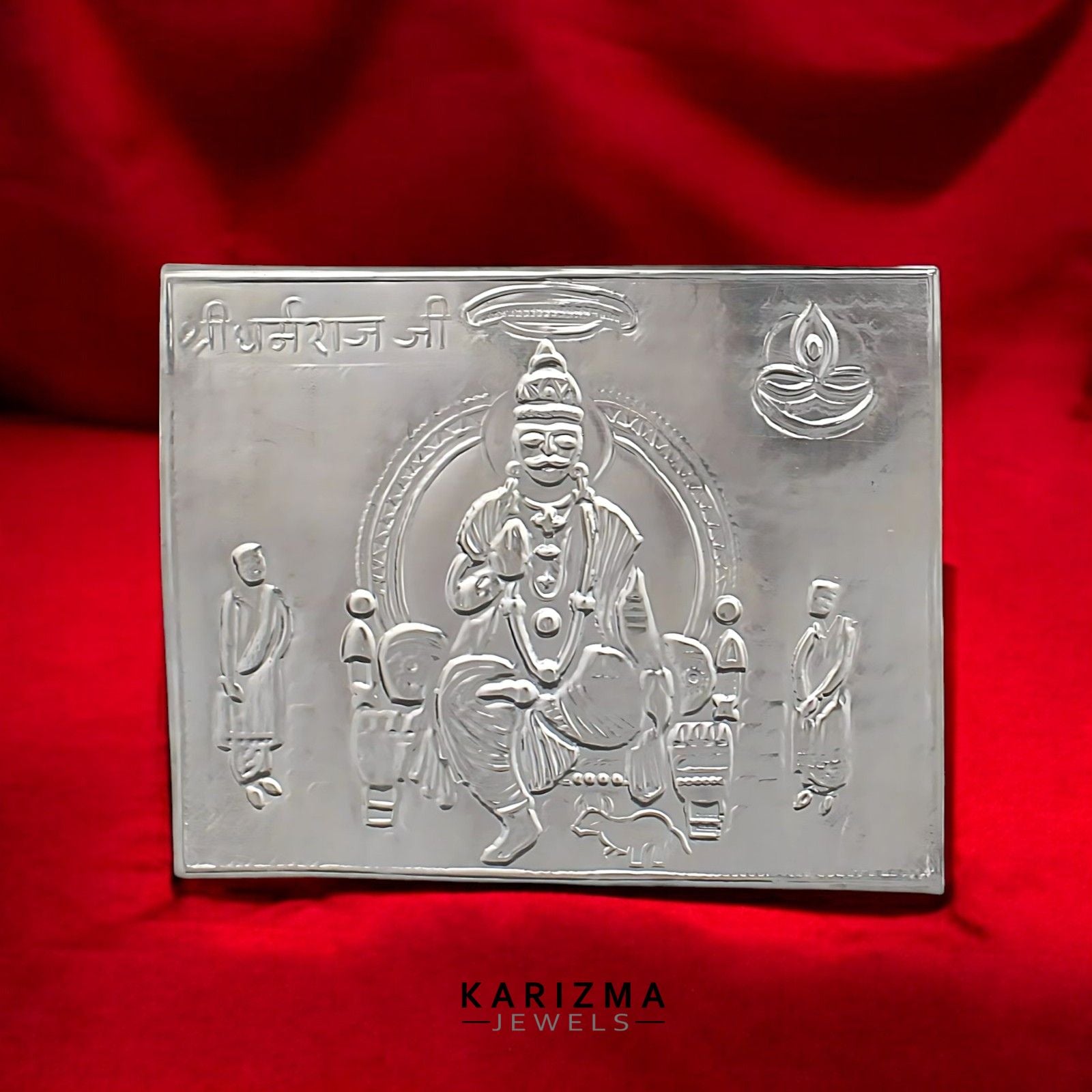 Real Silver Shree Dharmraj Yantra Hindu religious red book and astrolo ...