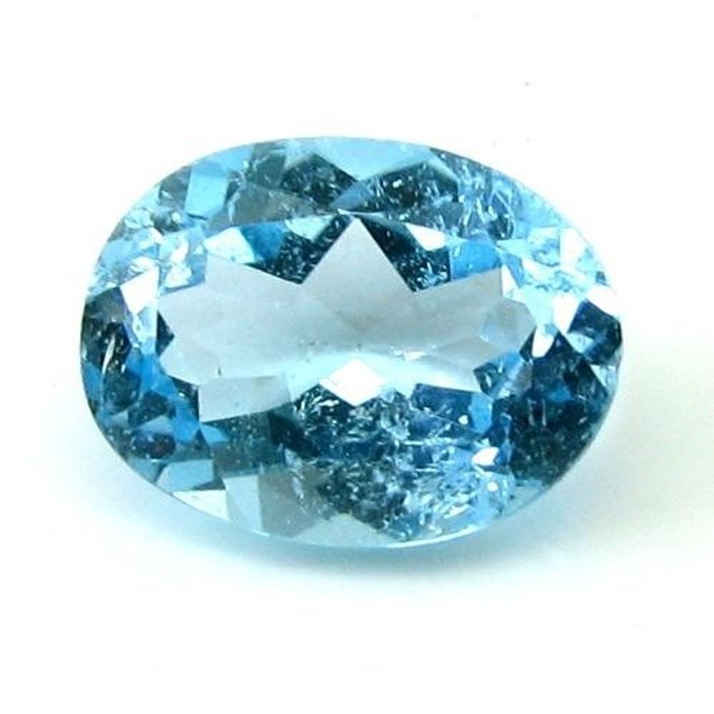 CERTIFIED 9.74Ct Natural Blue TOPAZ Oval Faceted Clear Gemstone ...