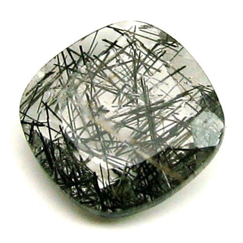 3Ct Natural Black Needle Rutile Quartz Cushion Cut Gemstone – Karizma ...