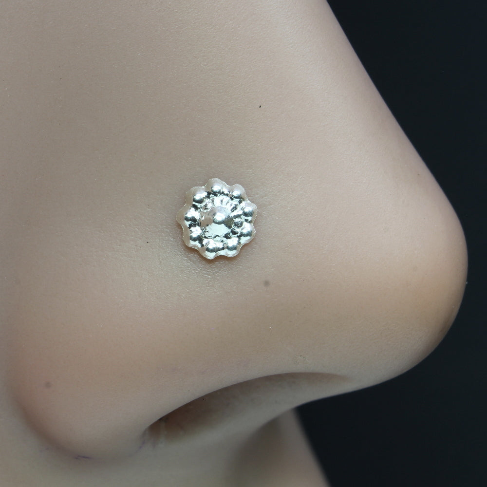 Twisted Daisy Silver Women Nose Piercing – Karizma Jewels